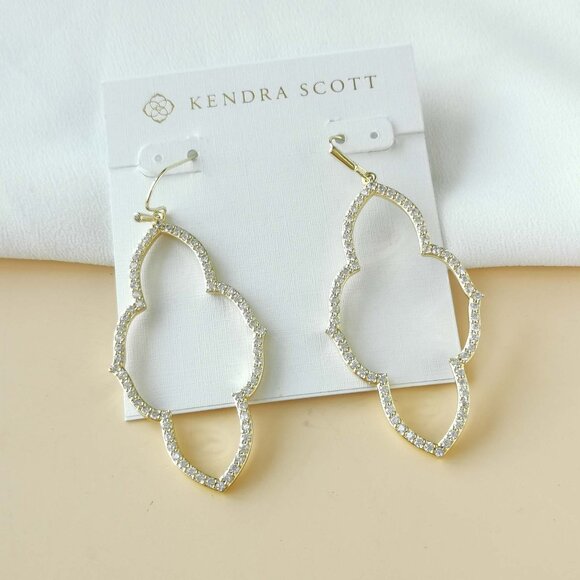 Kendra Scott | Jewelry | New Kendra Scott Abbie Gold White Crystal ...